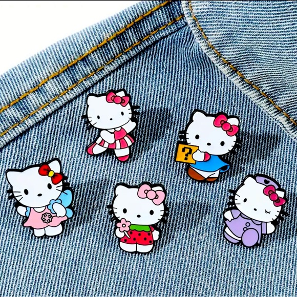Hello Kitty | Jewelry | Hello Kitty Set Of 5 Hello Kitty Enamel Pins ...